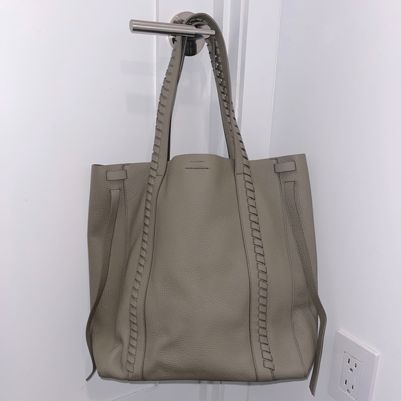 All Saints | Bags | Allsaints Ray Ns Tote Bag Taupe Gray Leather | Poshmark